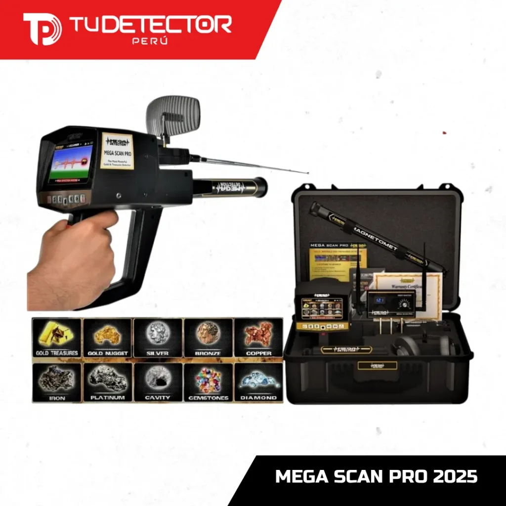 Mega Scan Pro 2025 | Detector 6 en 1: Oro, Diamantes y 3D (50m)